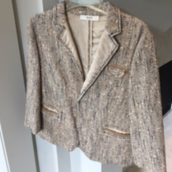 Prada | Jackets & Coats | Prada Tweed Jacket 44 | Poshmark
